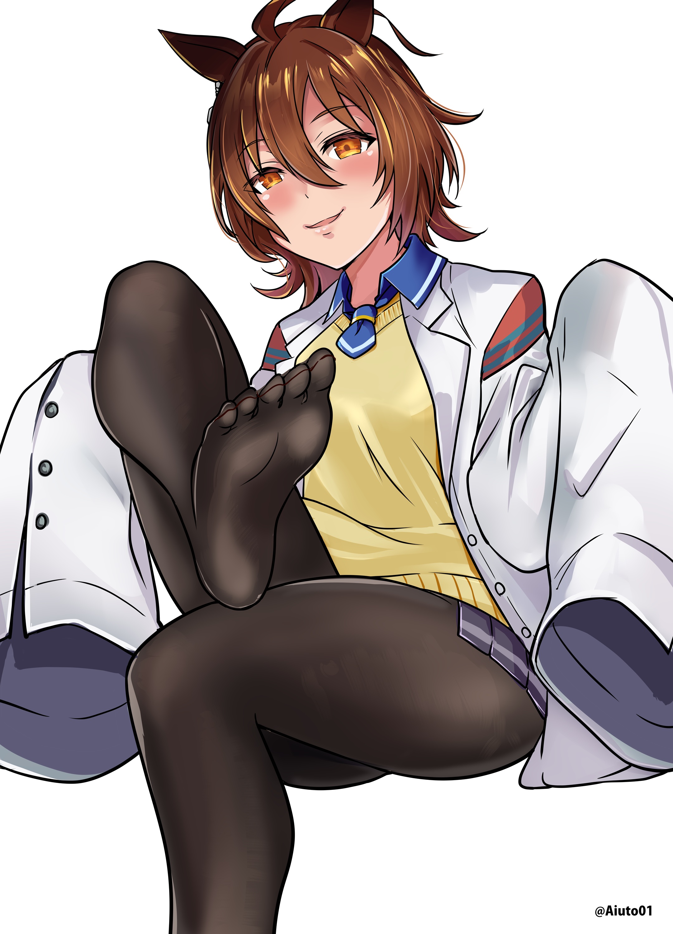 aiuti uma musume pretty derby agnes tachyon (umamusume) animal ears feet pantyhose sweater ...